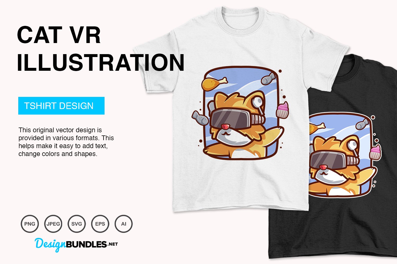 Cat VR Vector Illustration