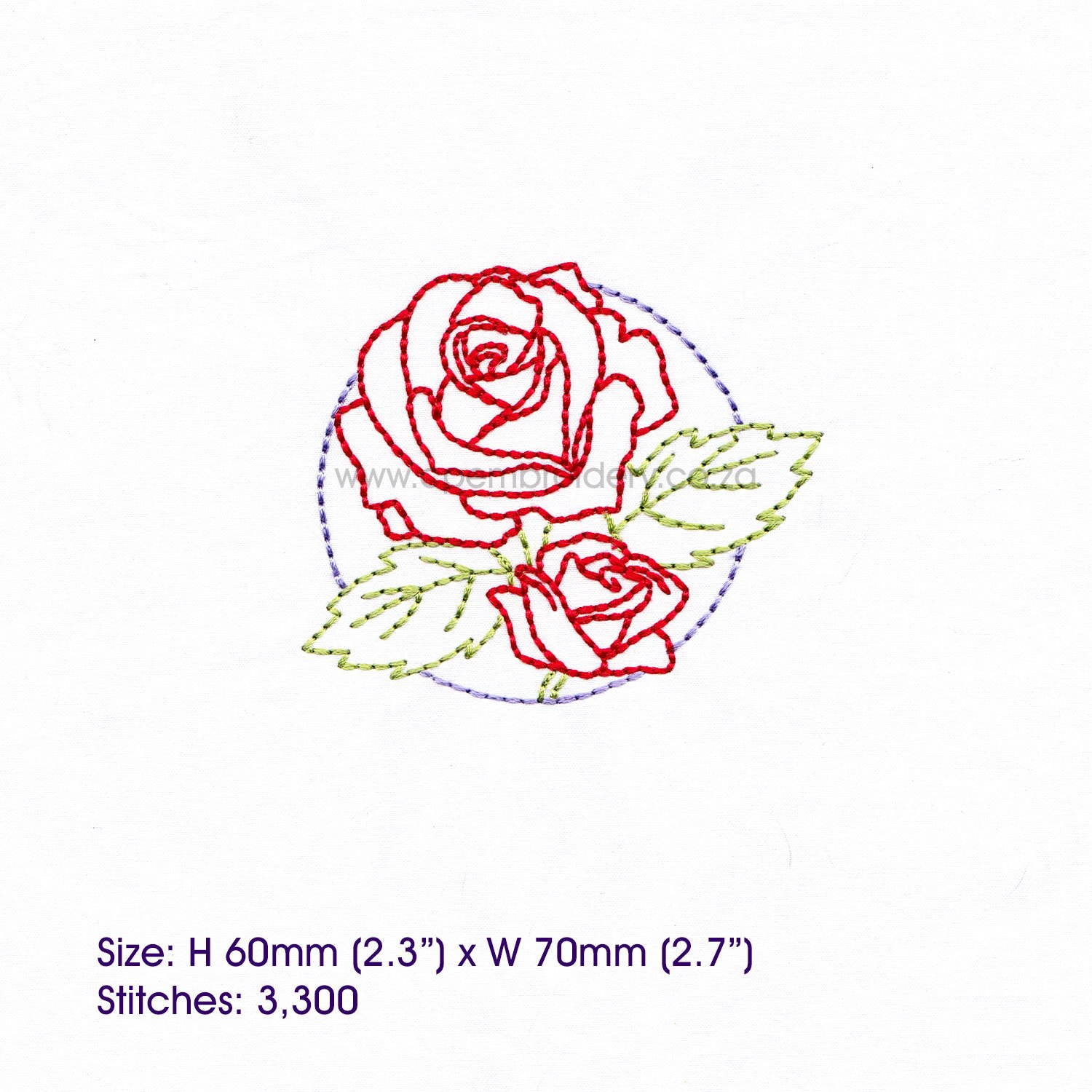 Floral Circle Rose Outline Machine Embroidery Design (194633 ...