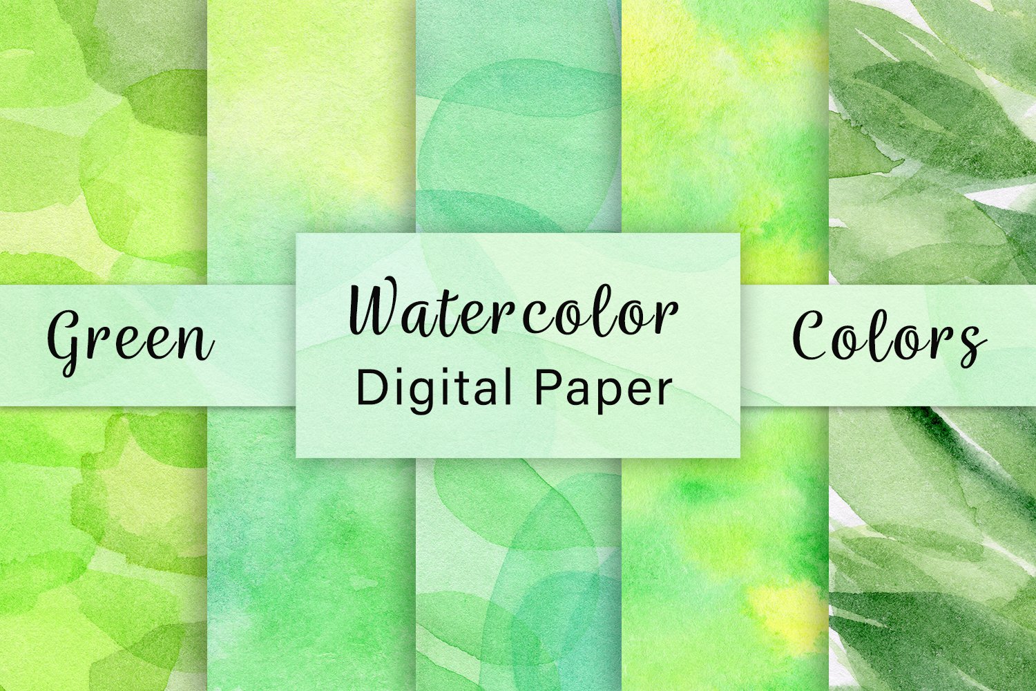 Green Digital Paper, Green Background, Watercolor Paper (1288119 ...