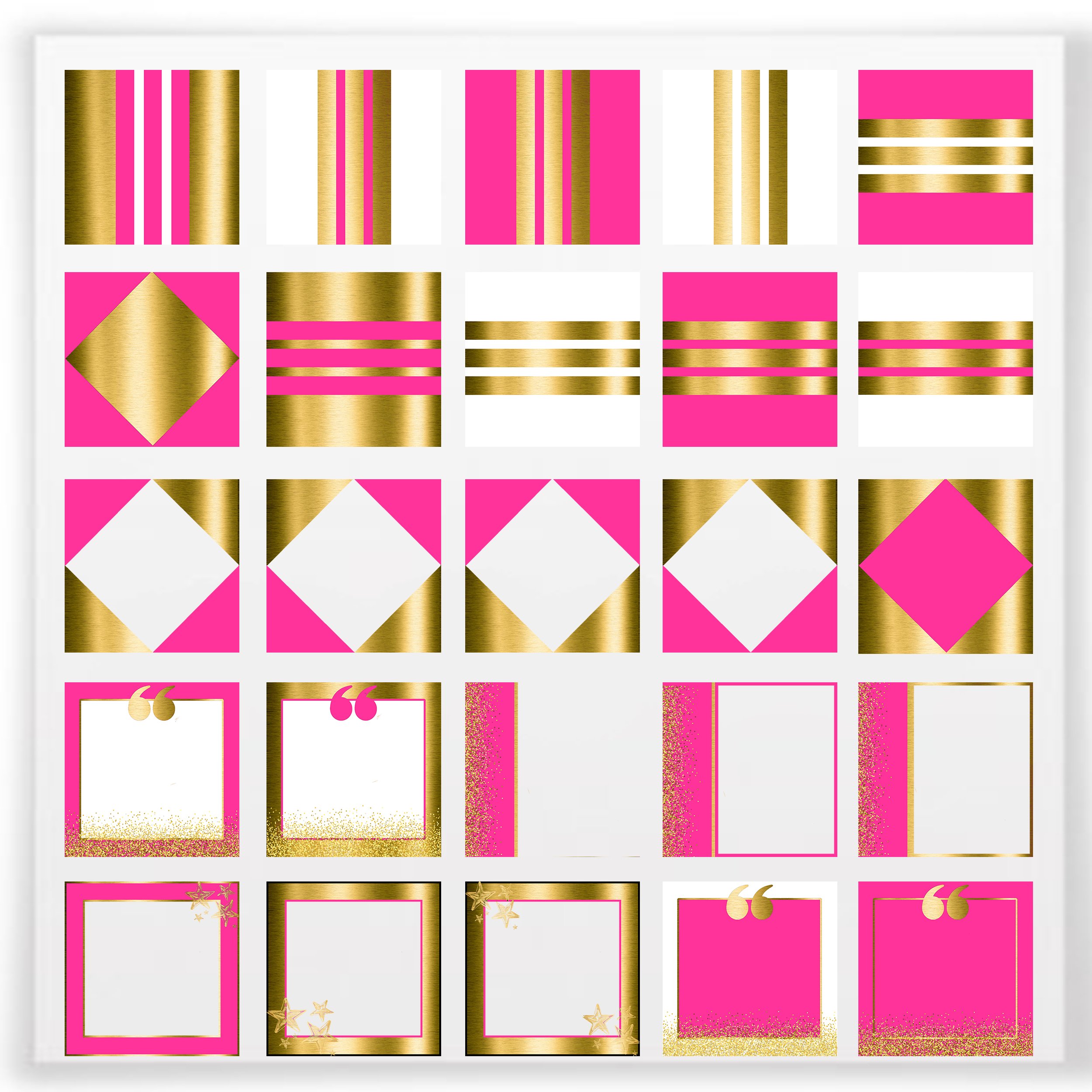 Instagram Post Templates Bright Pink Gold, Instagram frames (931004 ...