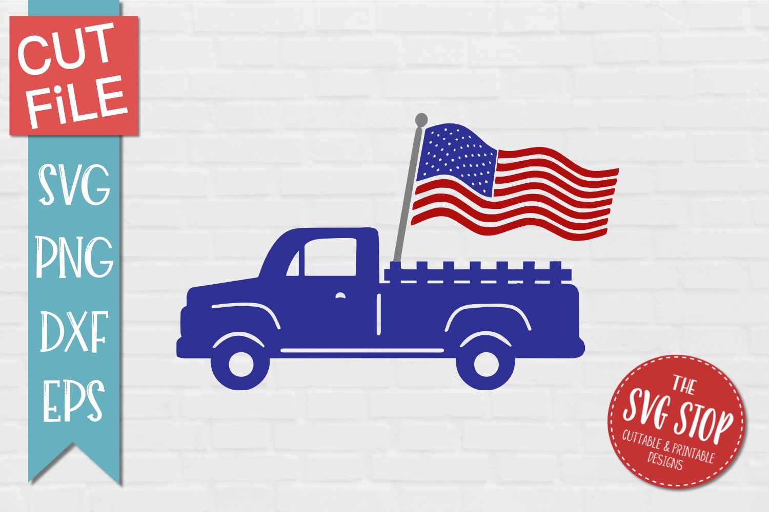 Flag Truck - SVG, PNG, DXF, EPS (344683) | SVGs | Design Bundles