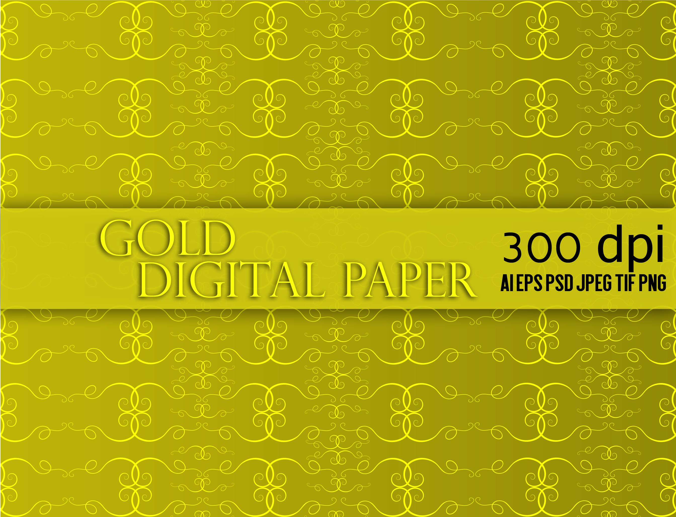 Gold Digital Paper Pack (46800) | Patterns | Design Bundles