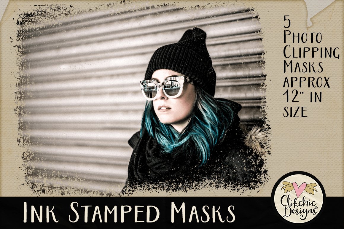Ink Stamped Photoshop Clipping Masks & Tutorial (93626) | Objects ...
