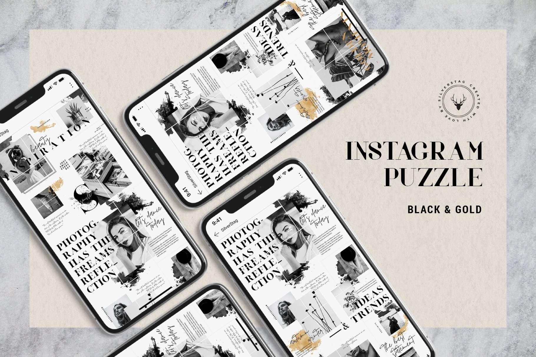 #InstaGrid 8 - Canva Magazine Puzzle Template (374131) | Websites ...