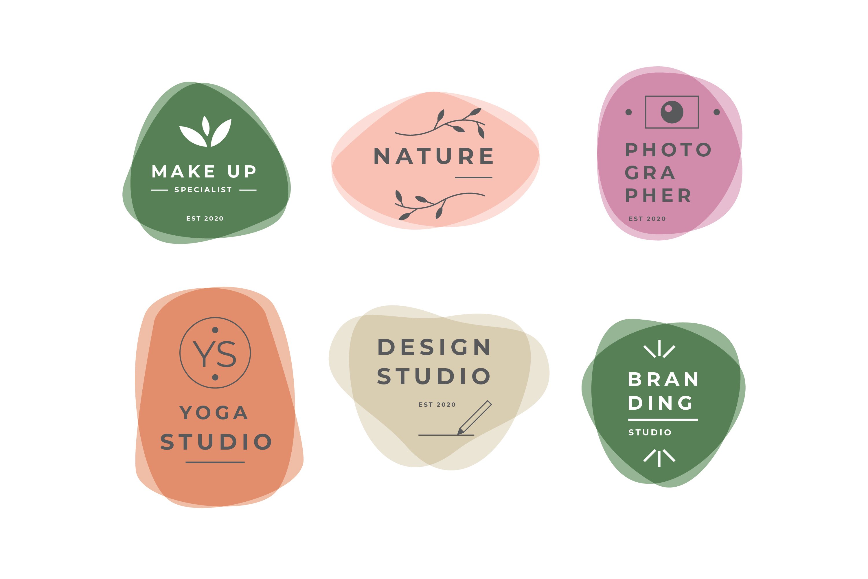 Pastel Color Minimal Logo Collection