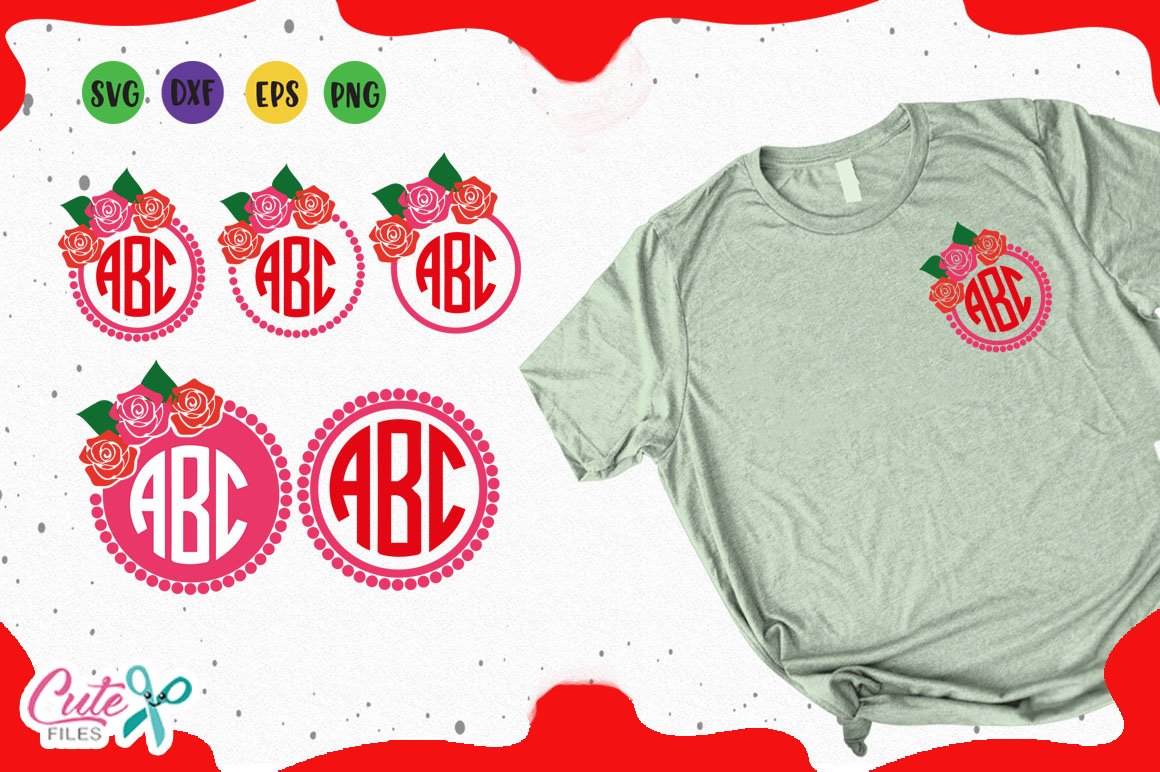 Rose monogram svg, spring cut files for crafters (50181) | Monograms ...