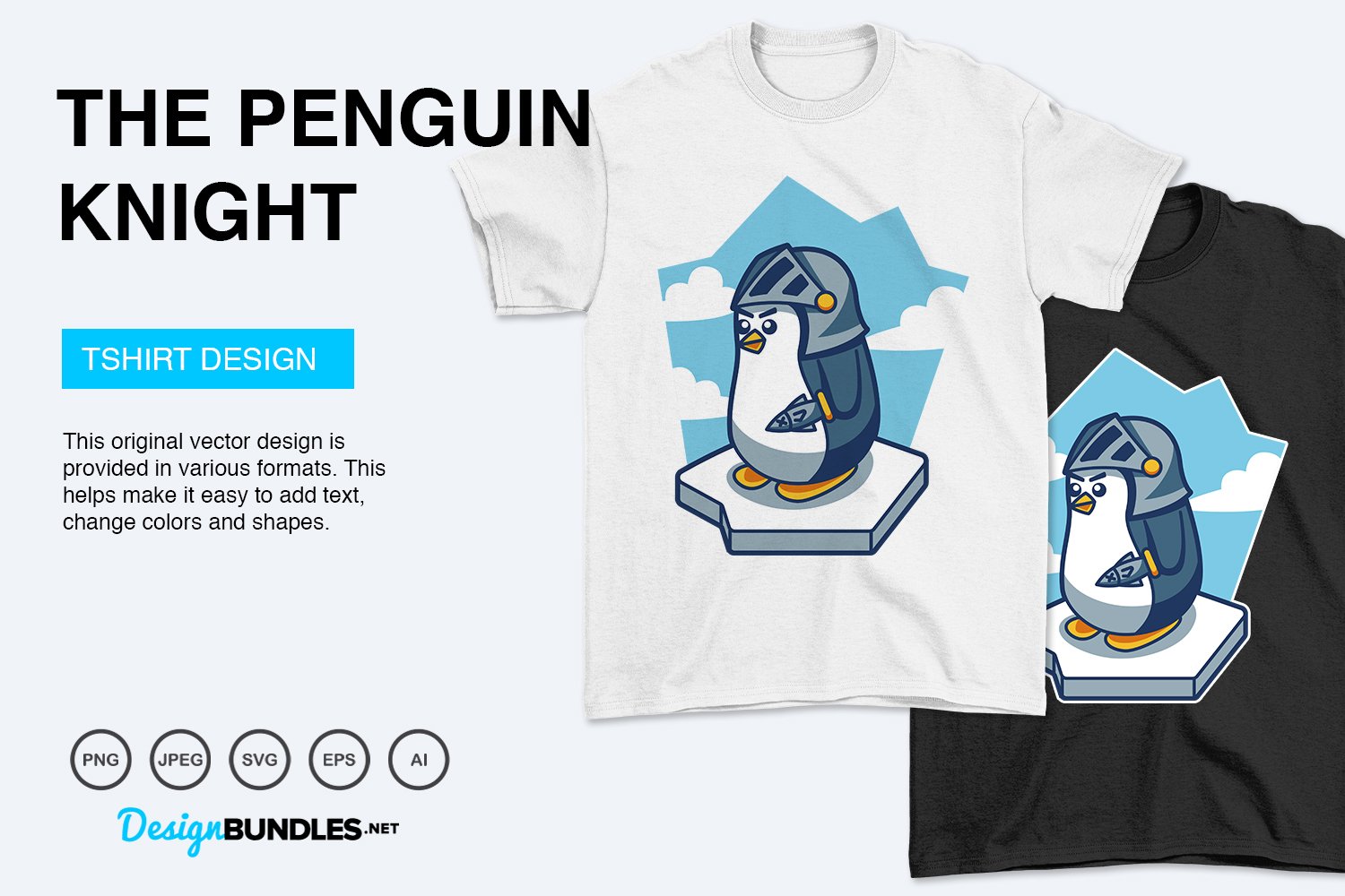 The Penguin Knight Vector Illustration