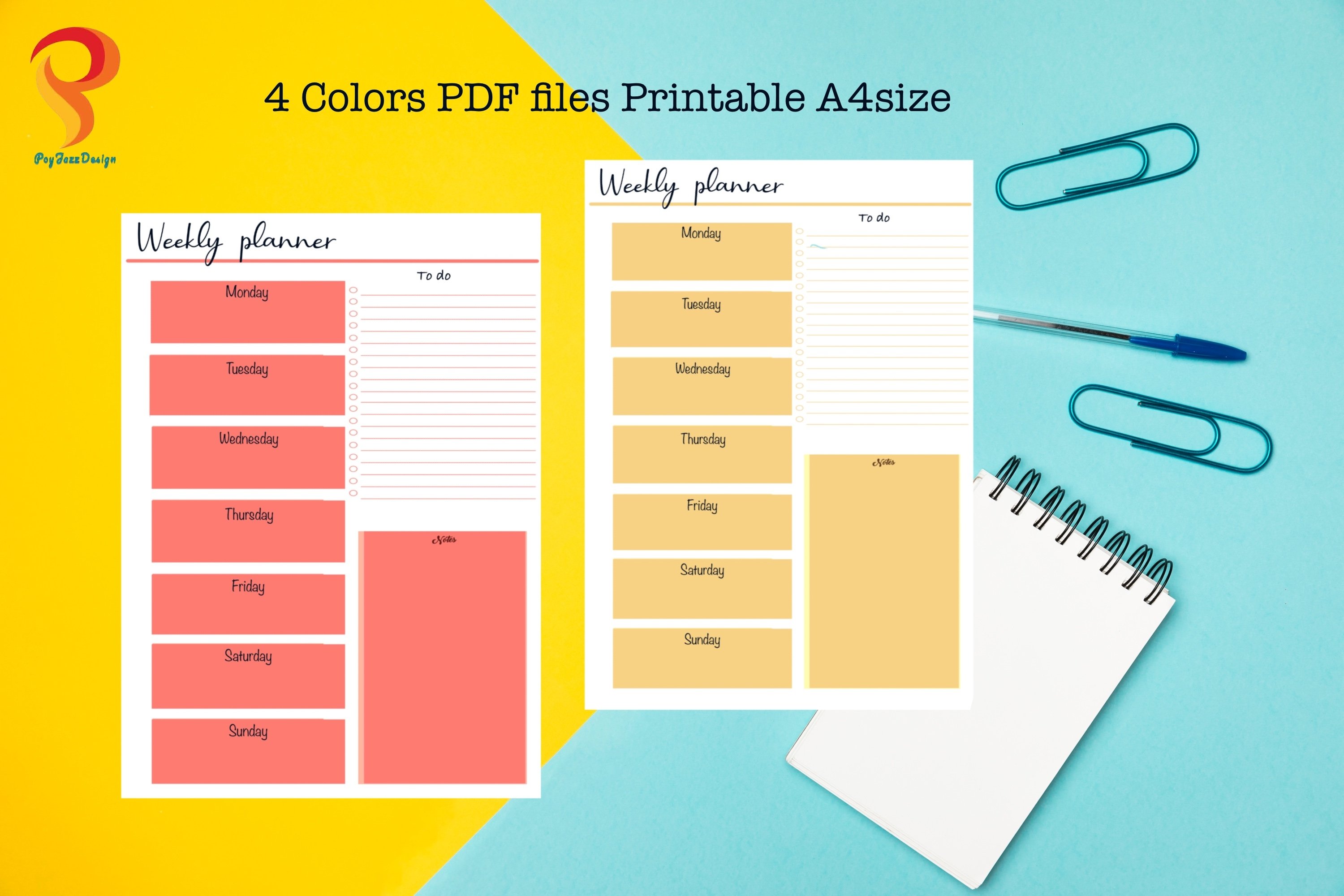 Weekly Planner Printable To Do List (1077145) | Digital | Design Bundles