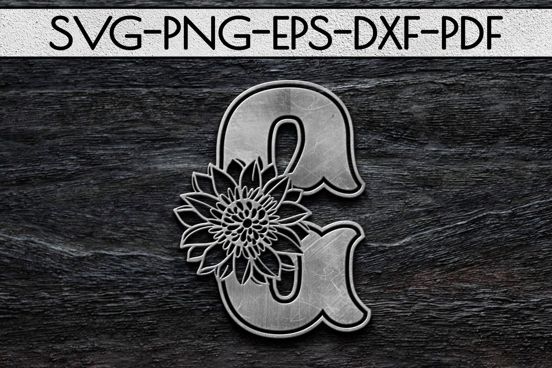 Sunflower Font G Paper Cut Template, Summer SVG, PDF, DXF (577726 ...