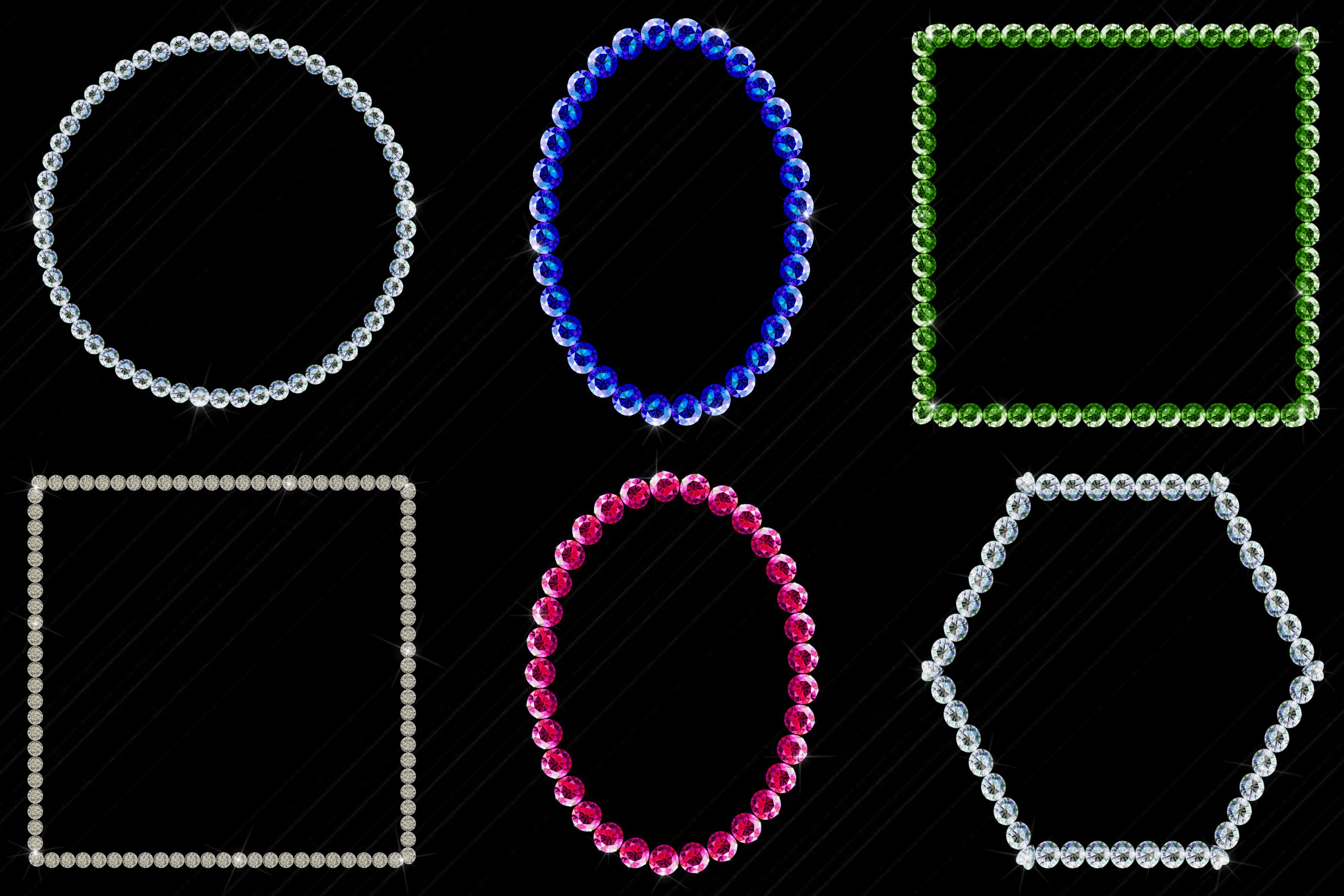 Gemstone/Diamonds Frames Clip Art (564398) | Illustrations | Design Bundles