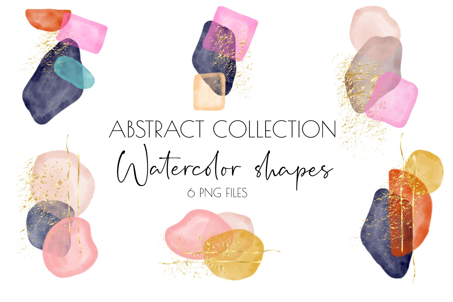 Boho clipart,Abstract Shapes,abstract art,watercolor clipart (1282727 ...