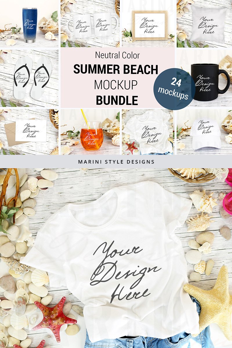 Neutral color Summer Mockup Bundle, Beach Mockup bundle 1197 (536549 ...
