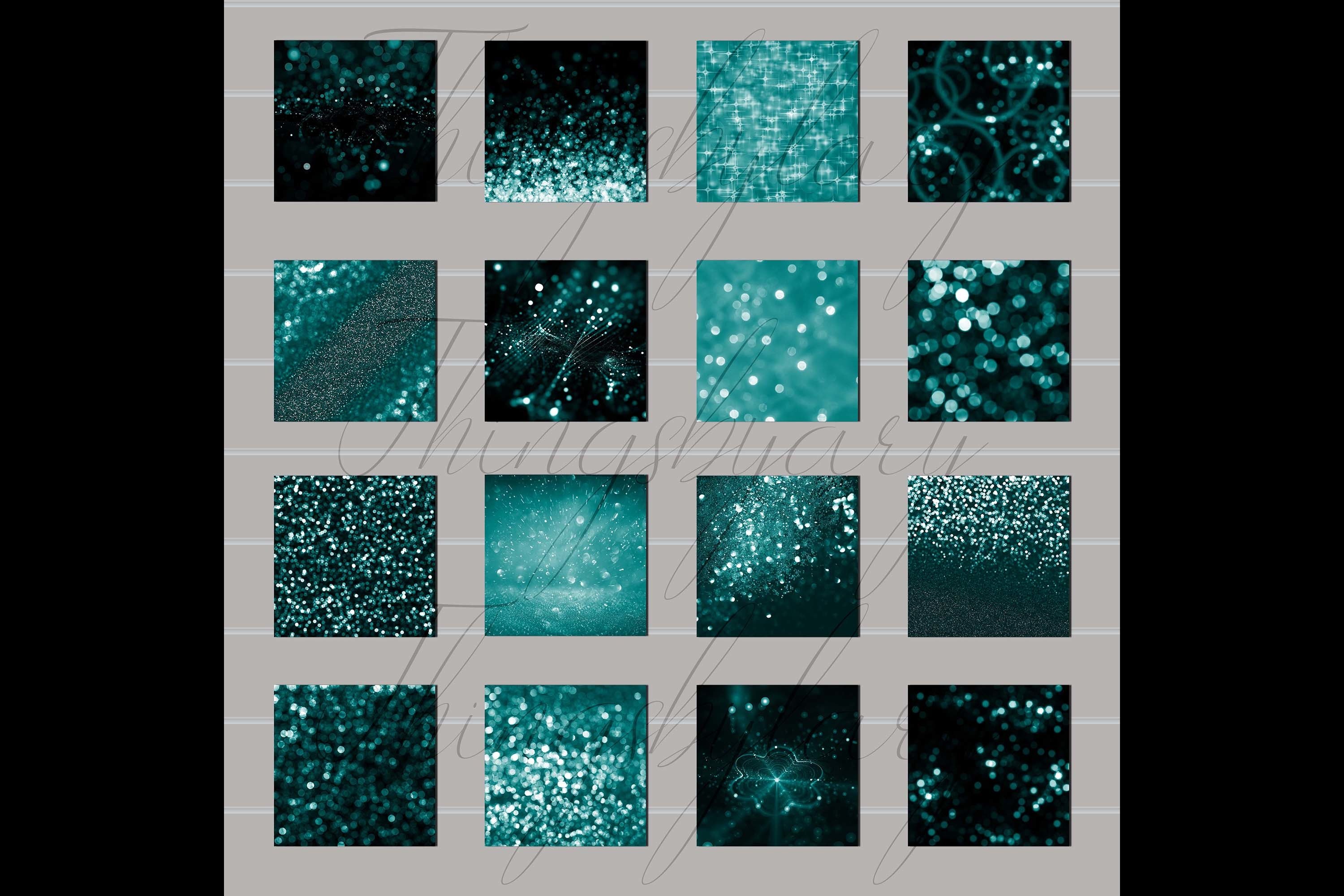 42 Teal Bokeh Realistic Blurred Bokeh Digital Papers 12x12' (365554 ...