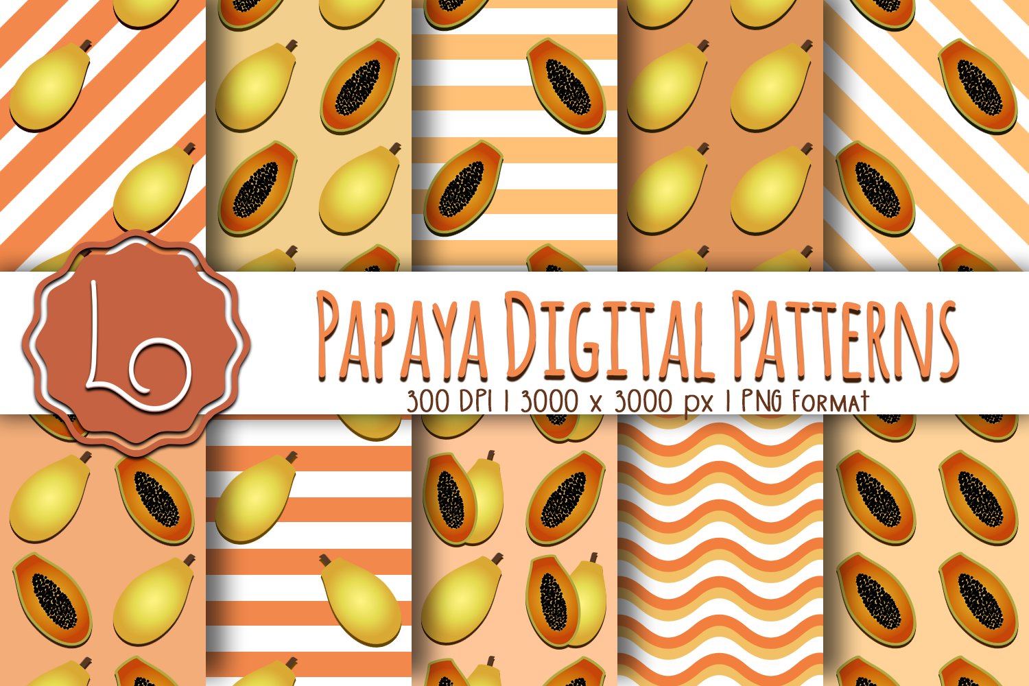 10 Papaya Digital Patterns