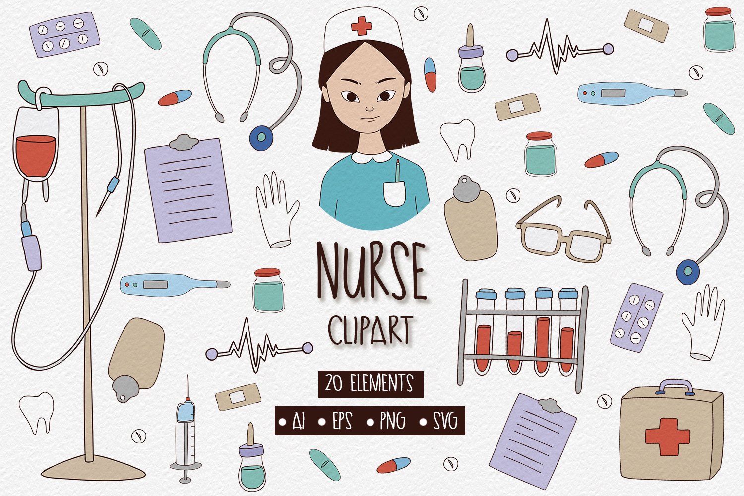 20 Nurse Clipart Elements