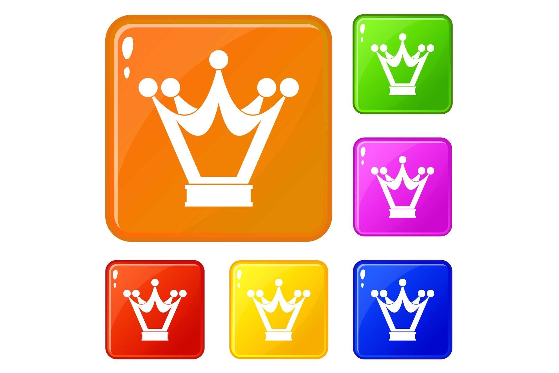 Princess crown icons set vector color (525854) | Icons | Design Bundles