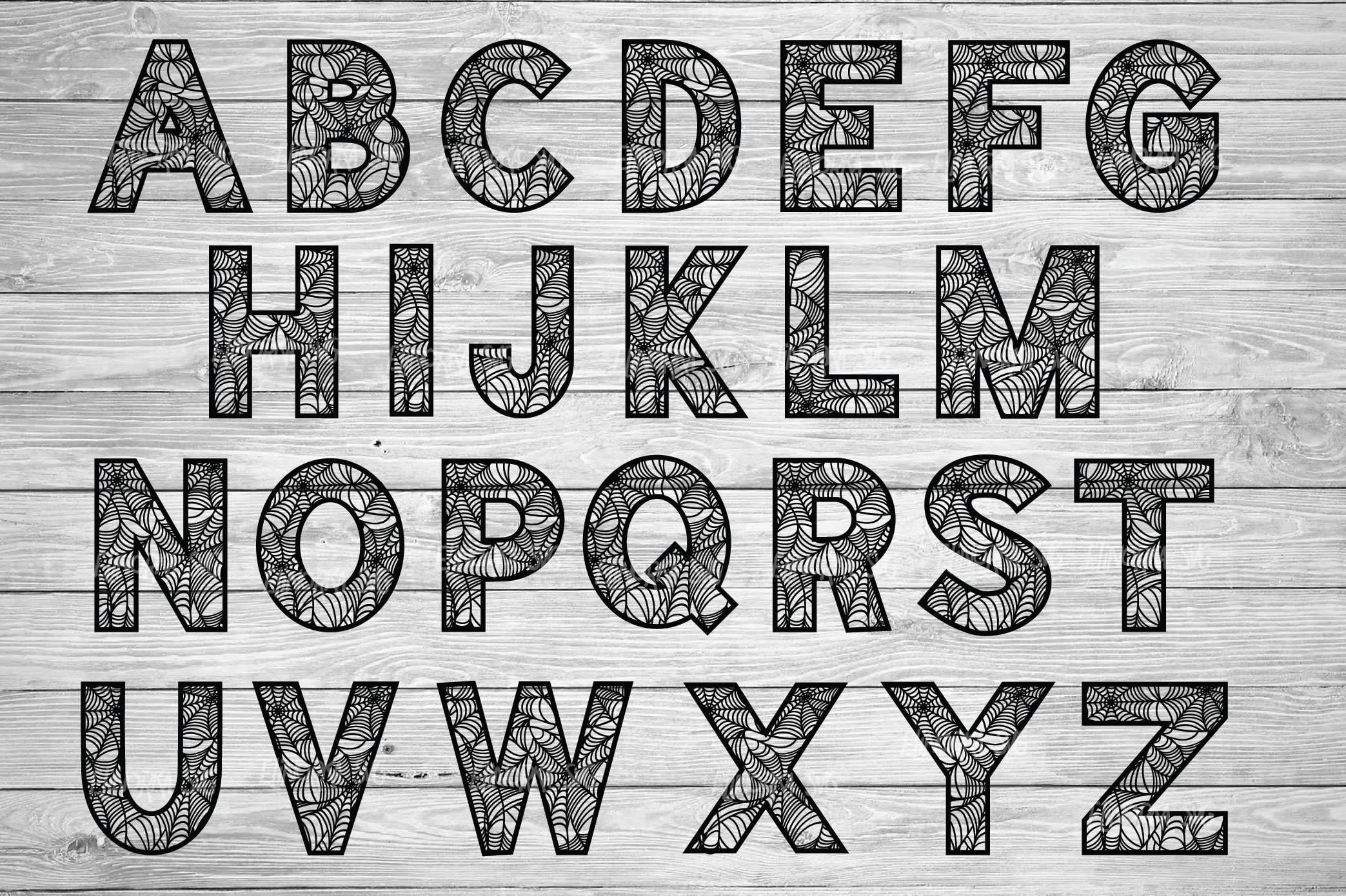 Alphabet SVG Spider Web | 26 Halloween Letters SVG (919613 ...