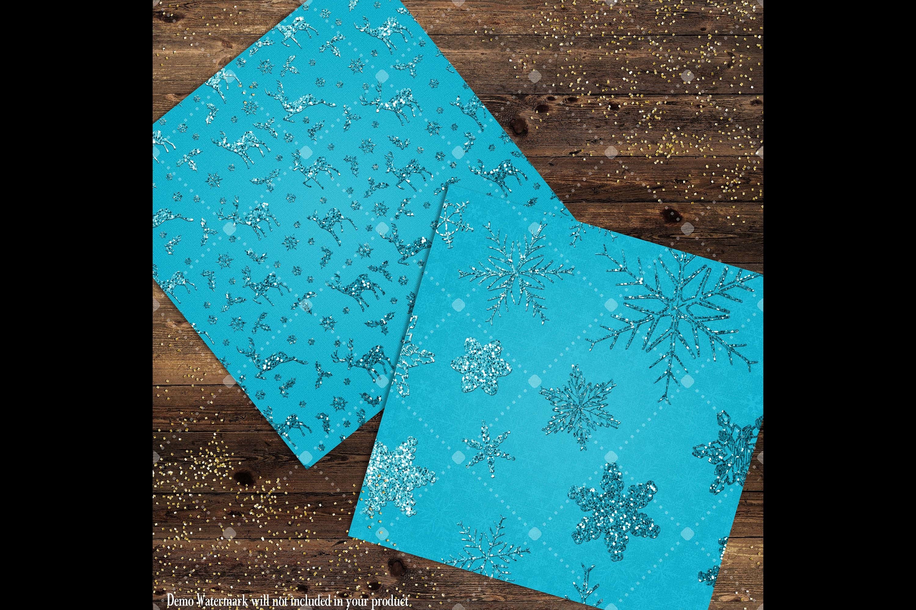 16 Blue Glitter Christmas Printable Digital Papers 12 inch (153040 ...