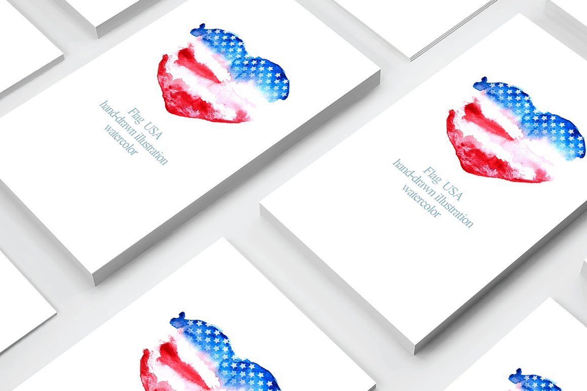 Watercolor USA flag/American flag (24892) | Backgrounds | Design Bundles