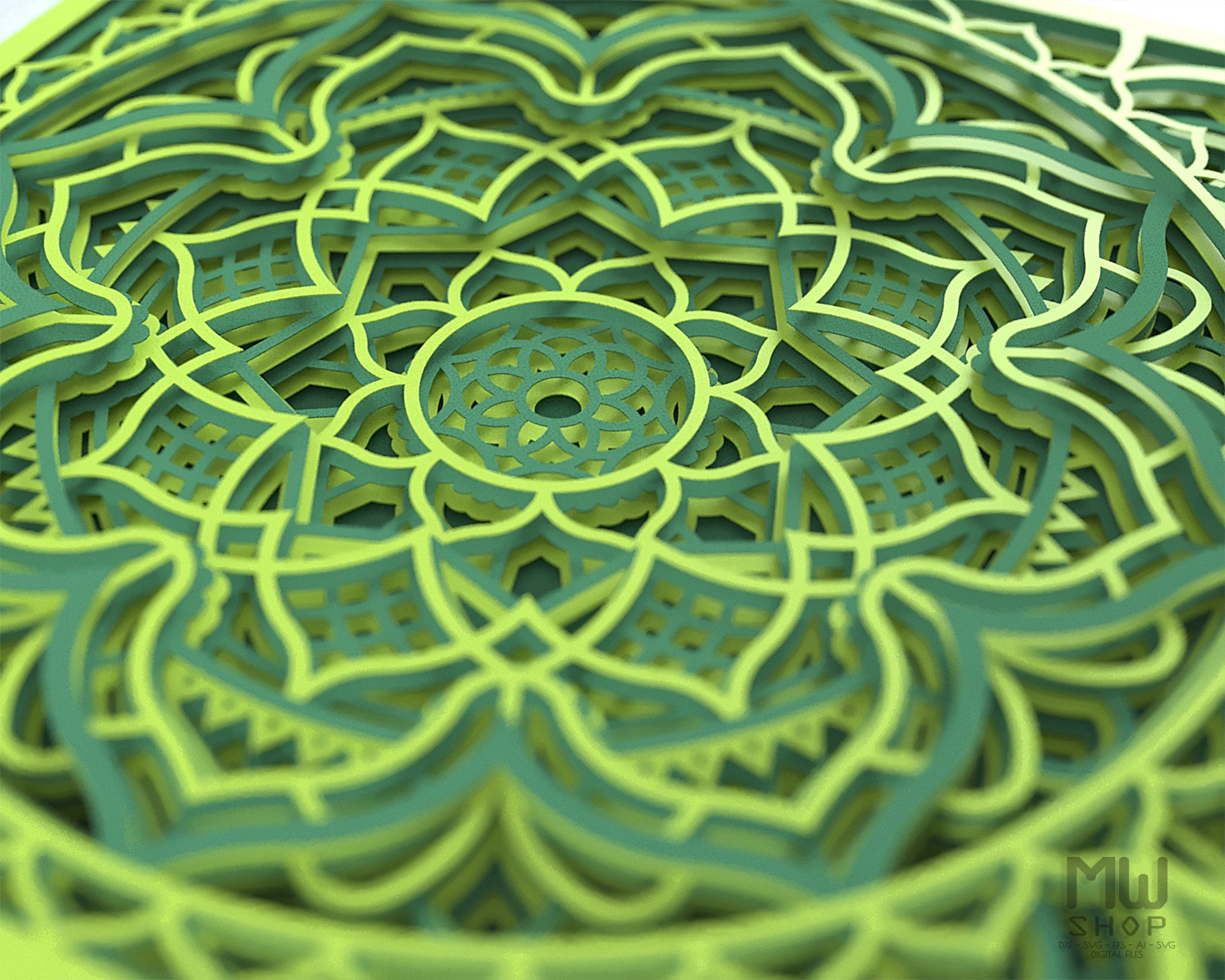 M139 - Multilayer Mandala Pattern Shadow Box Mandala SVG DXF (697688 ...