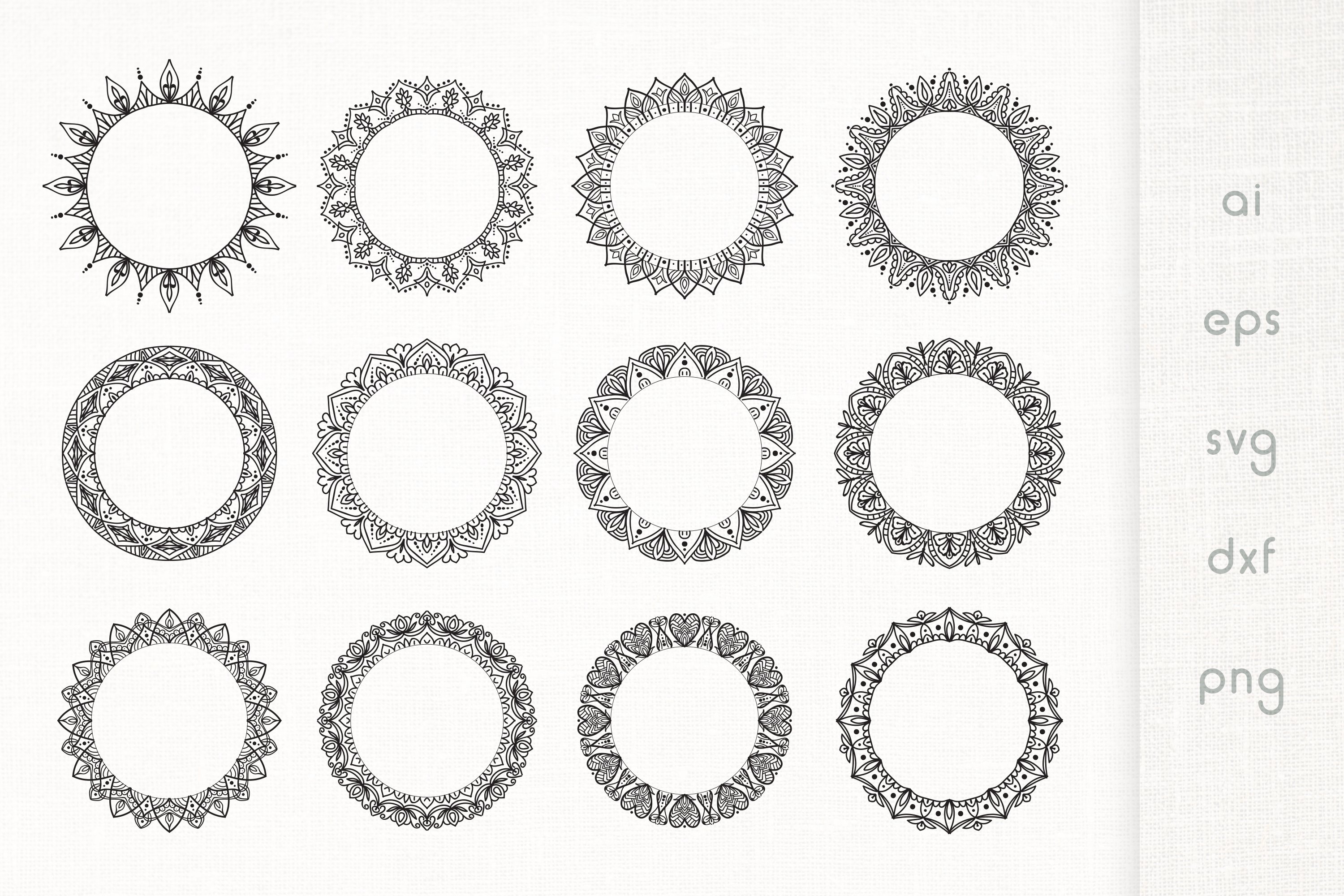 Floral Mandala Frames - Vector Pack (301529) | Illustrations | Design ...