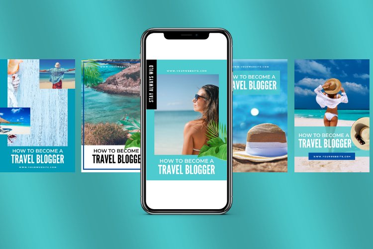Traveller Pinterest Canva Template