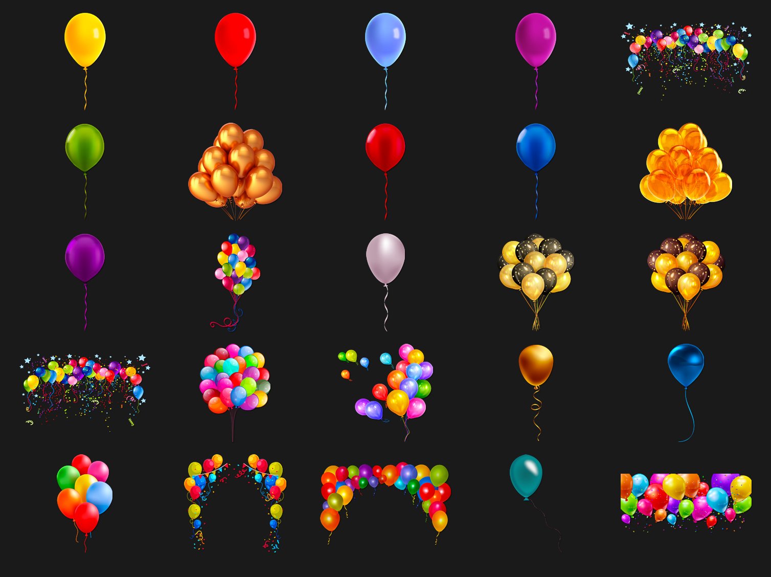 100 BALLOONS PNG PHOTOSHOP OVERLAYS, BACKGROUNDS, BACKDROPS (531908 ...