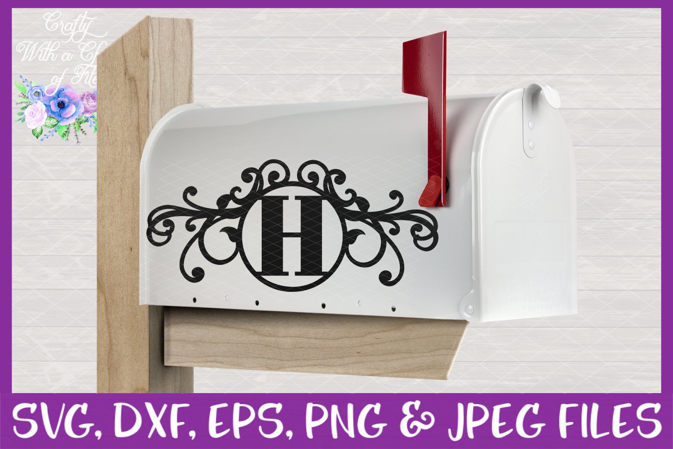 Mailbox Monogram SVG - Flourish Laser Cut Design (198094) | Laser ...