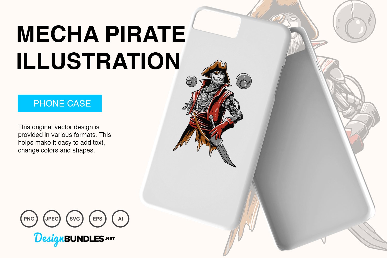 Mecha Pirate Vector Illustration