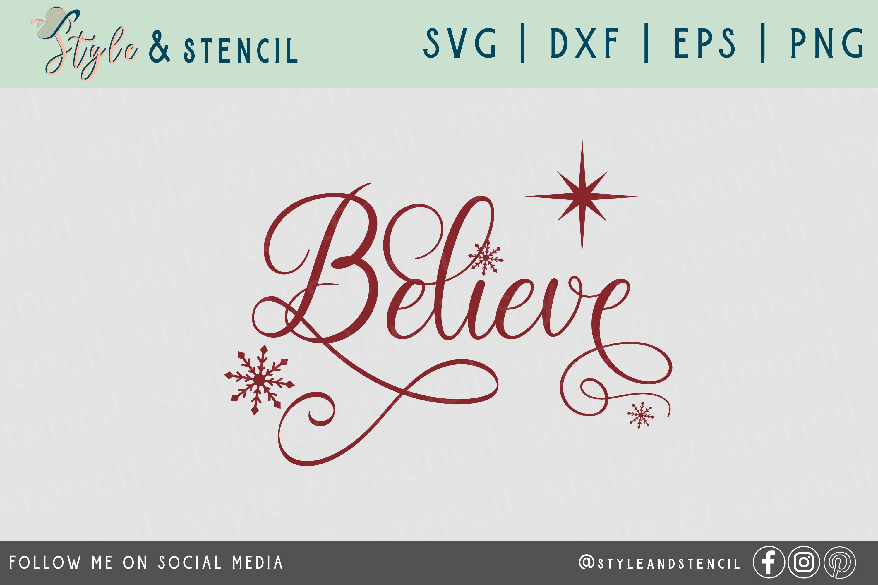 Believe Christmas SVG - PNG, DXF, SVG, EPS, Cut File (1101264) | Cut ...