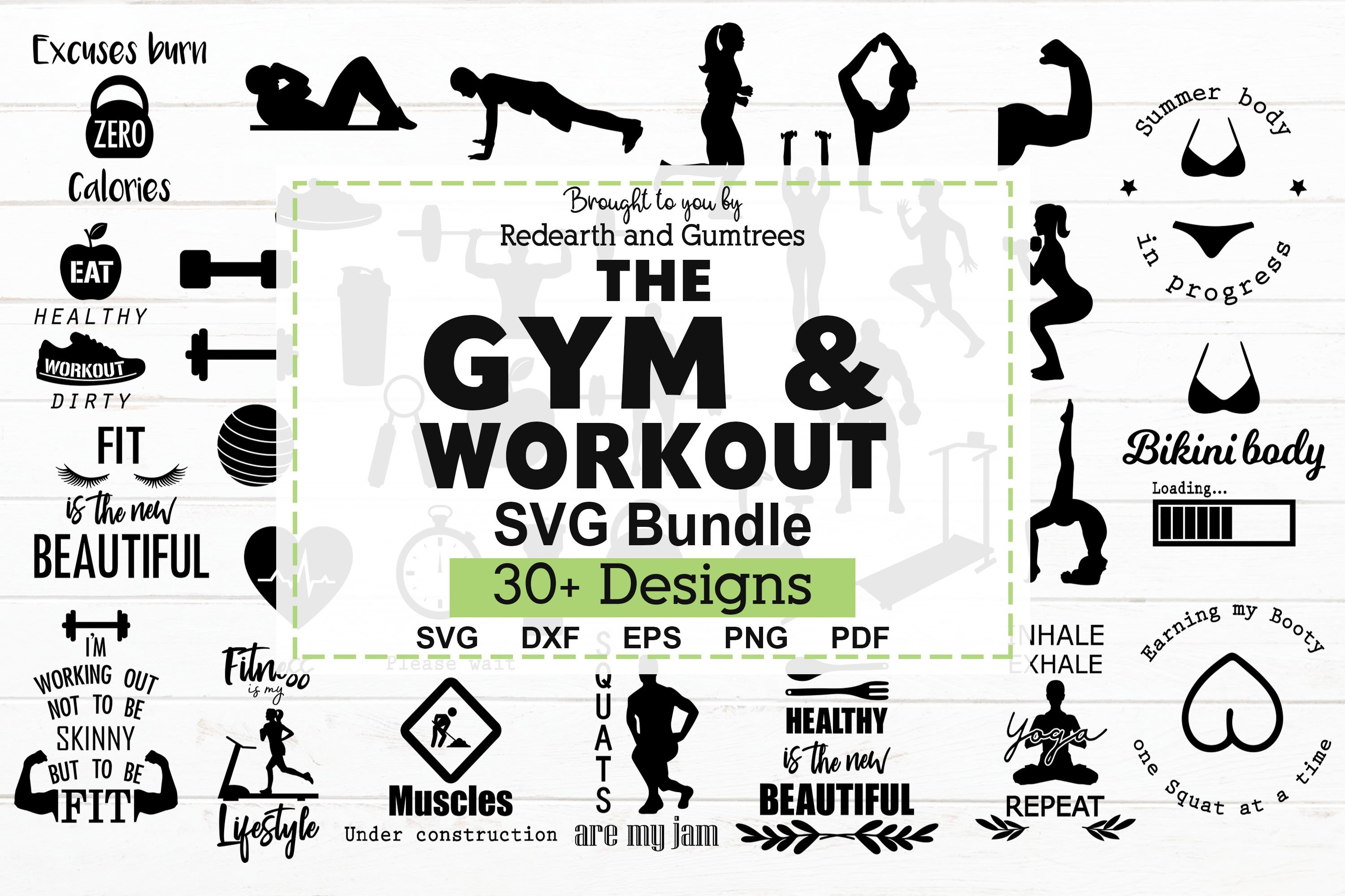 Gym and workout bundle svg, gym quotes,yoga,motivational svg (614348 ...