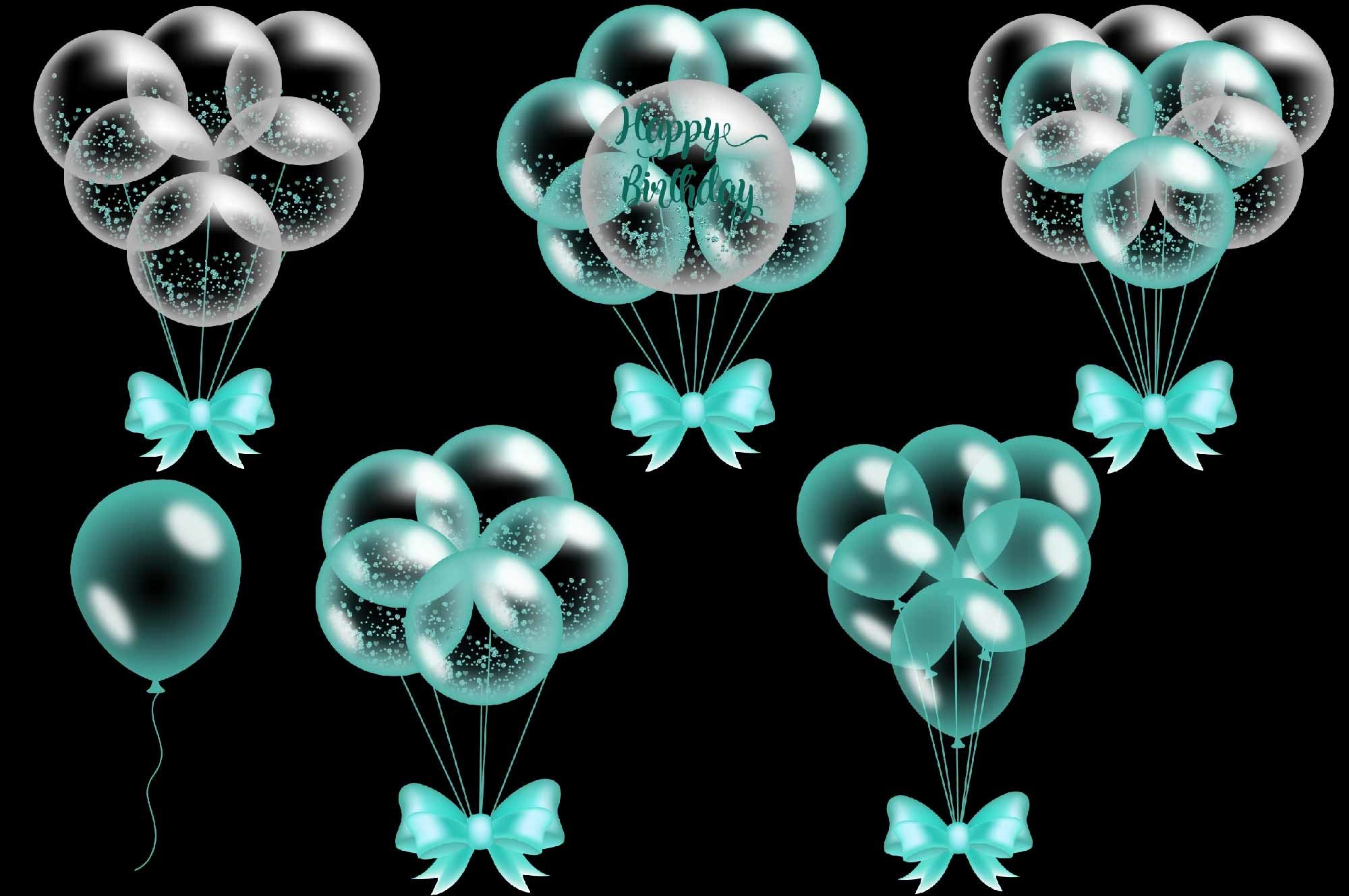 Turquoise Balloon Clipart (864330) | Illustrations | Design Bundles