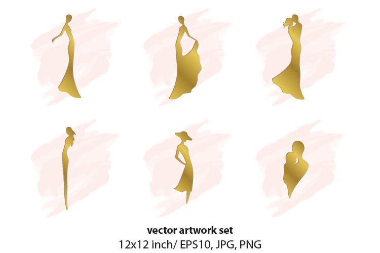 Lady - vector artwork set (1184569) | Illustrations | Design Bundles
