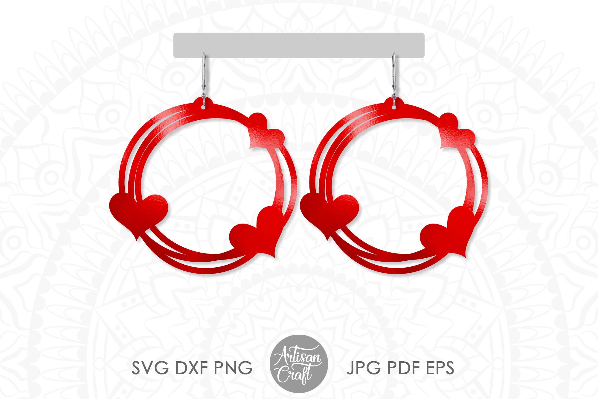 Heart Earring SVG, Laser cut files, Messy circle (1157284) | Cut Files ...