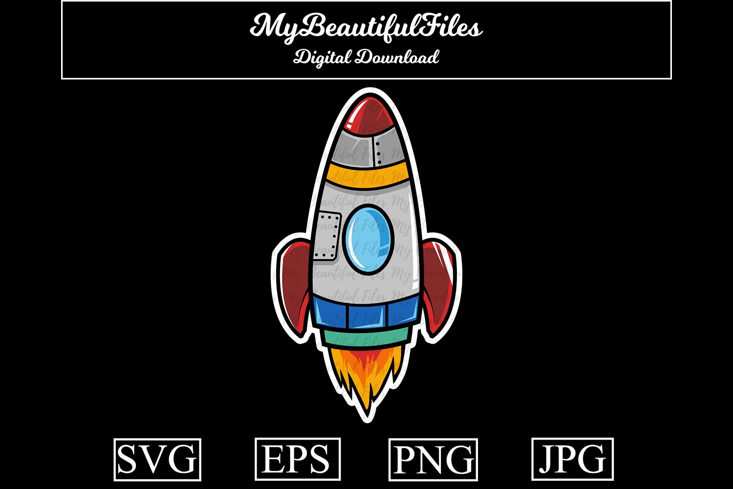 Rocket SVG - Cartoon Rocket SVG, EPS, PNG and JPG (543109 ...