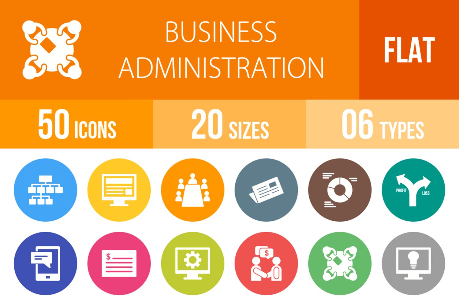 50 Business Administration Filled Round Icons (192679) | Icons | Design ...
