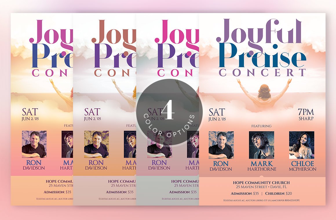 Praise Concert Flyer Template (15410) | Flyers | Design Bundles