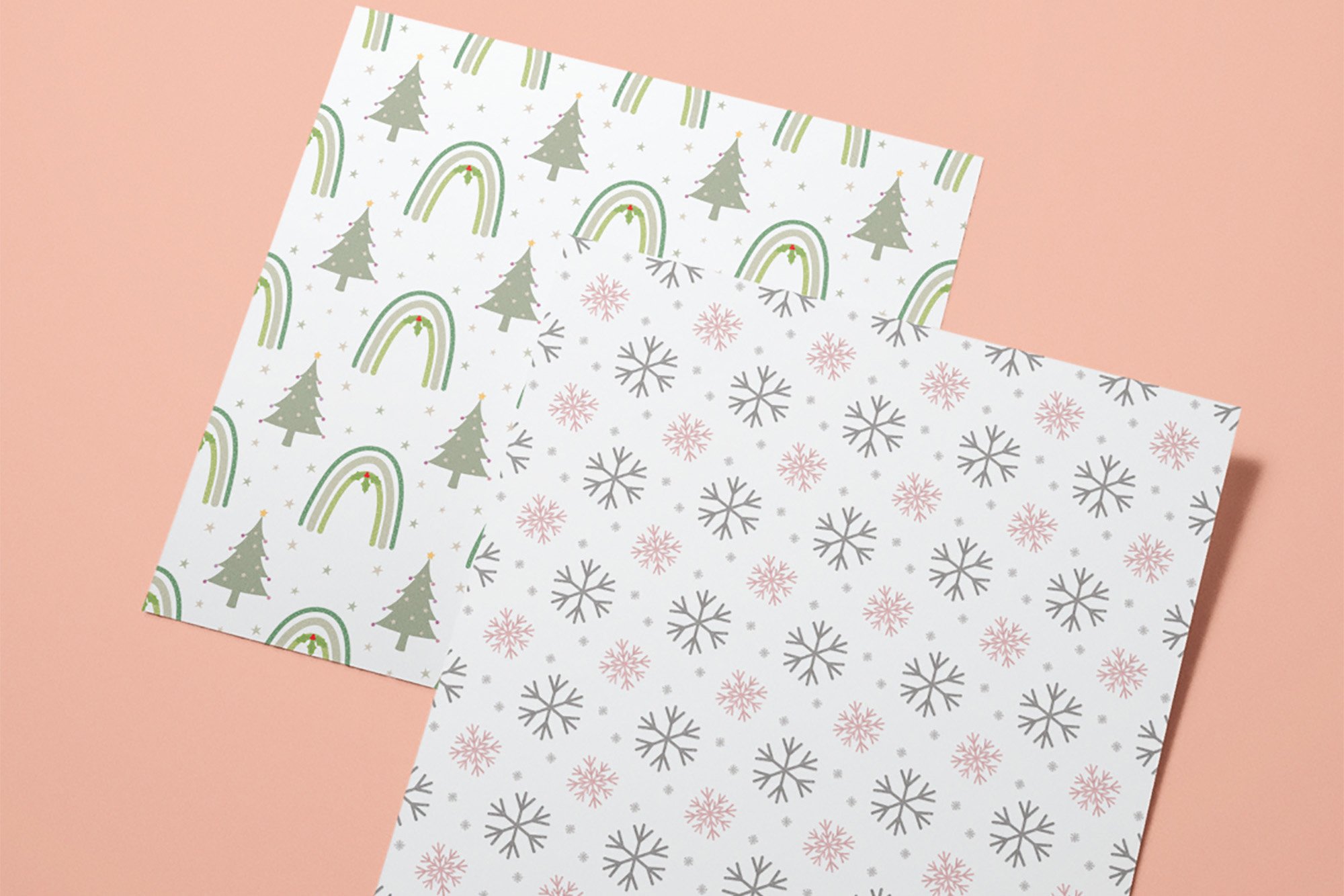 Christmas Digital Paper Background, Christmas Rainbows, Cute (921003 ...