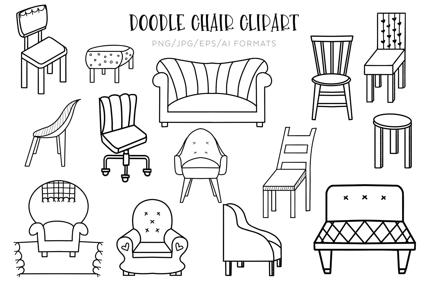 Doodle Chair Vector Clipart