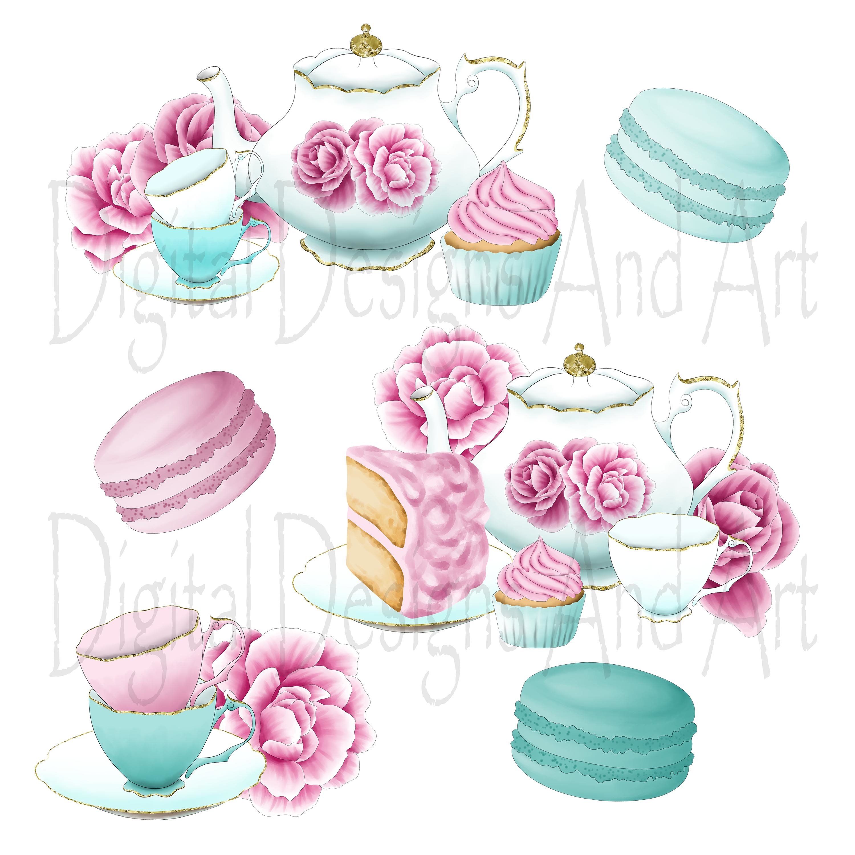 Afternoon tea clipart (63143) | Illustrations | Design Bundles