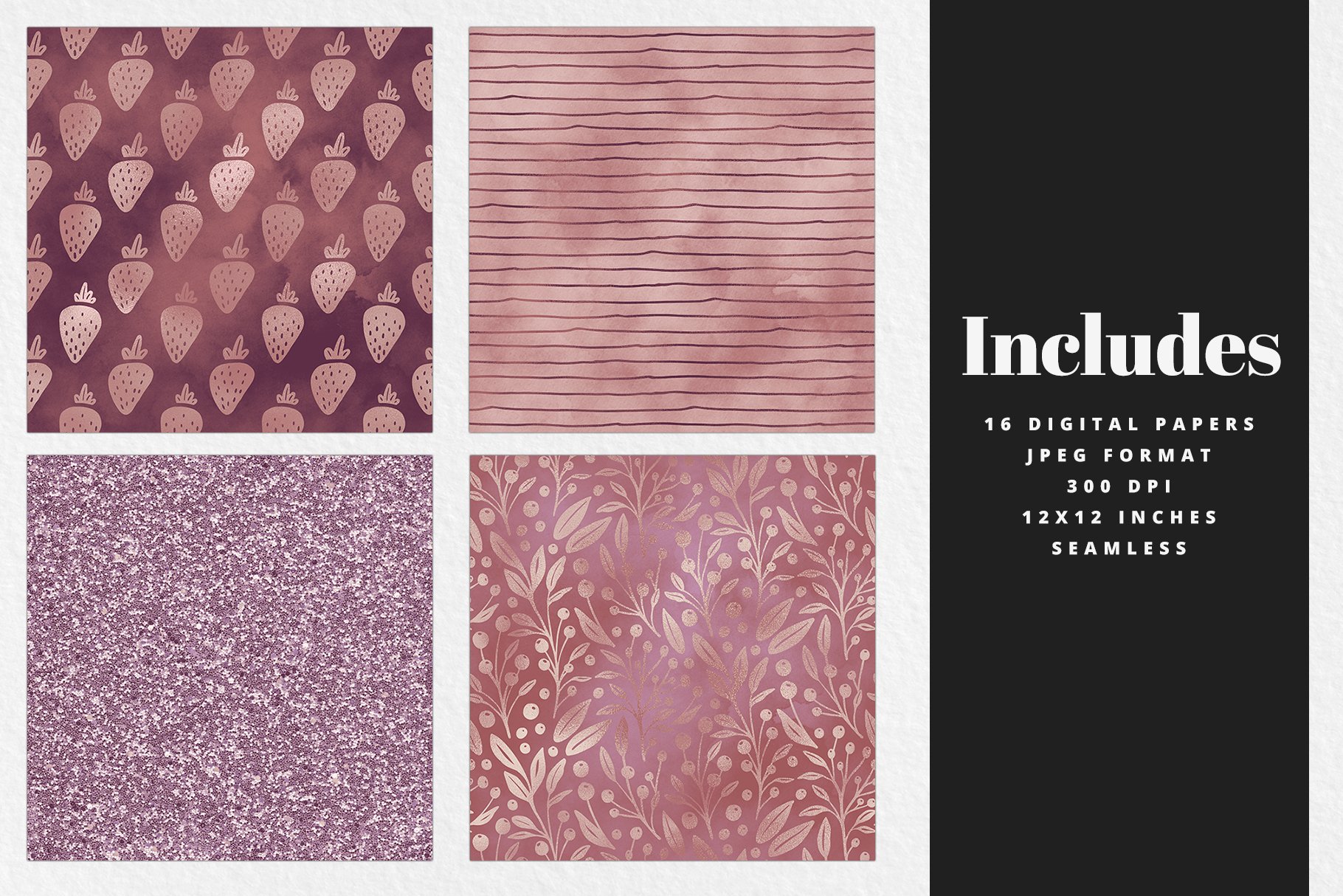 Berry Digital Paper Pack