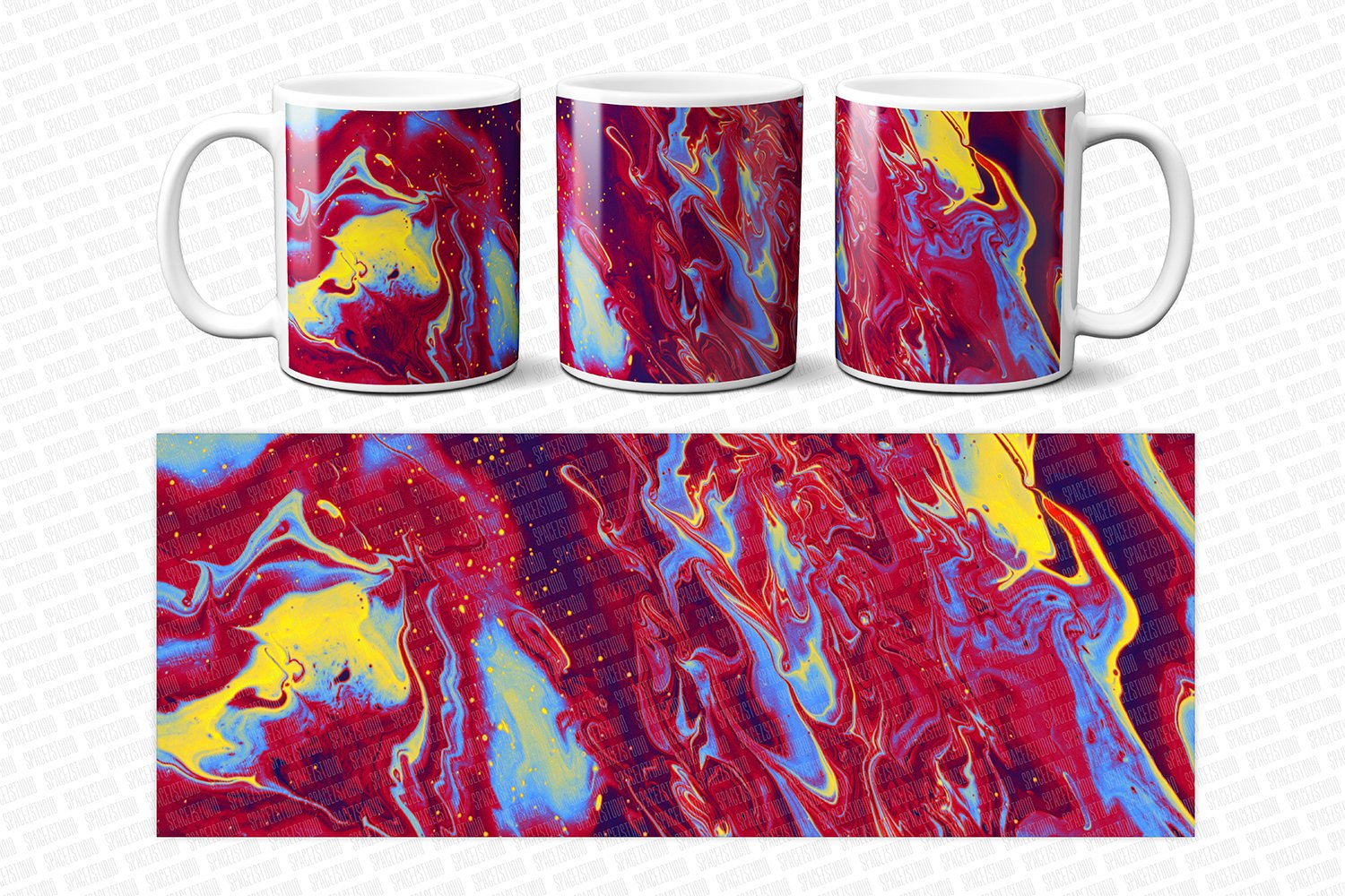 Colorful Ink Liquid Paint Sublimation Mug Design (386537) | Sublimation ...