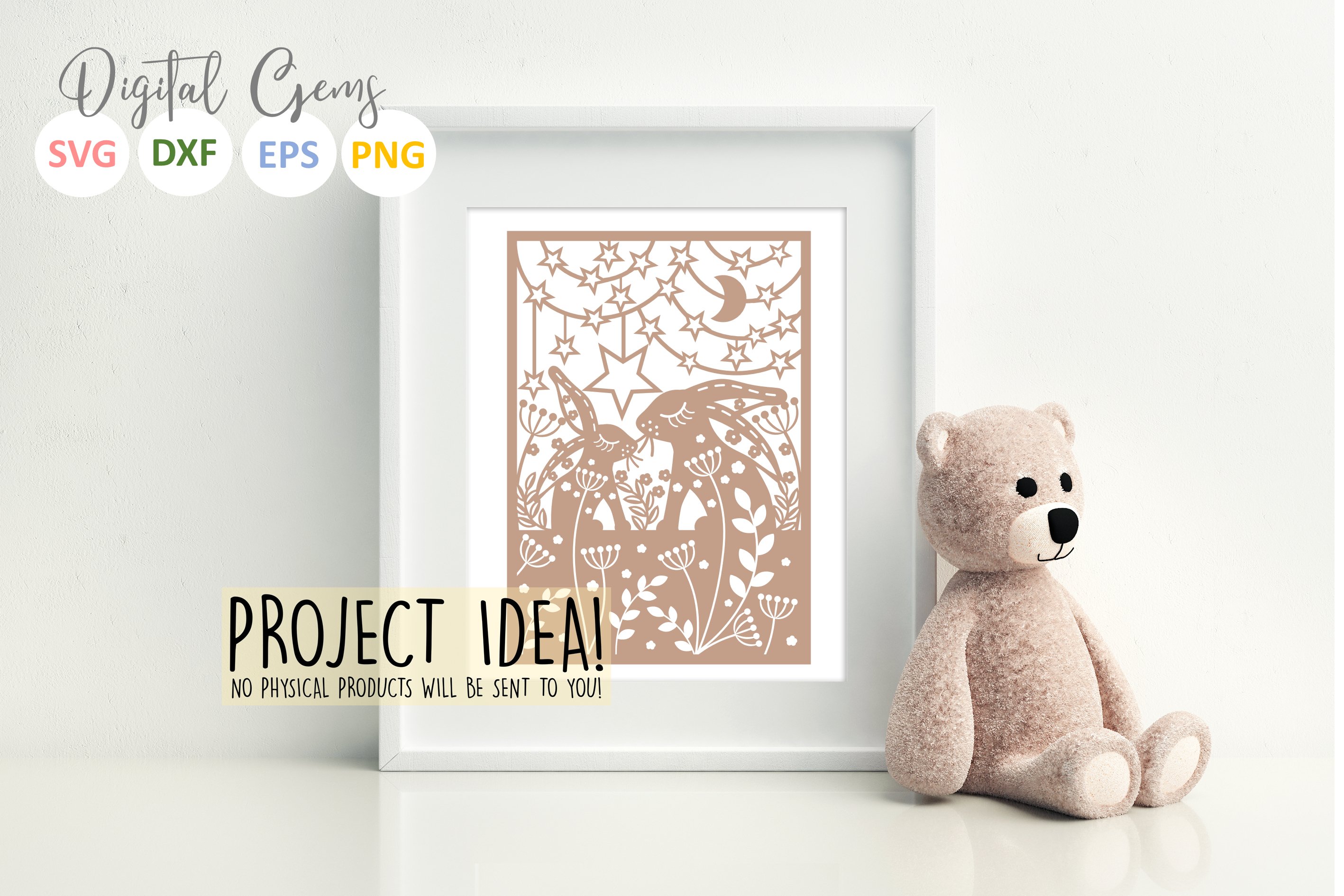 Rabbit paper cut SVG / DXF / EPS files (46898) | SVGs | Design Bundles