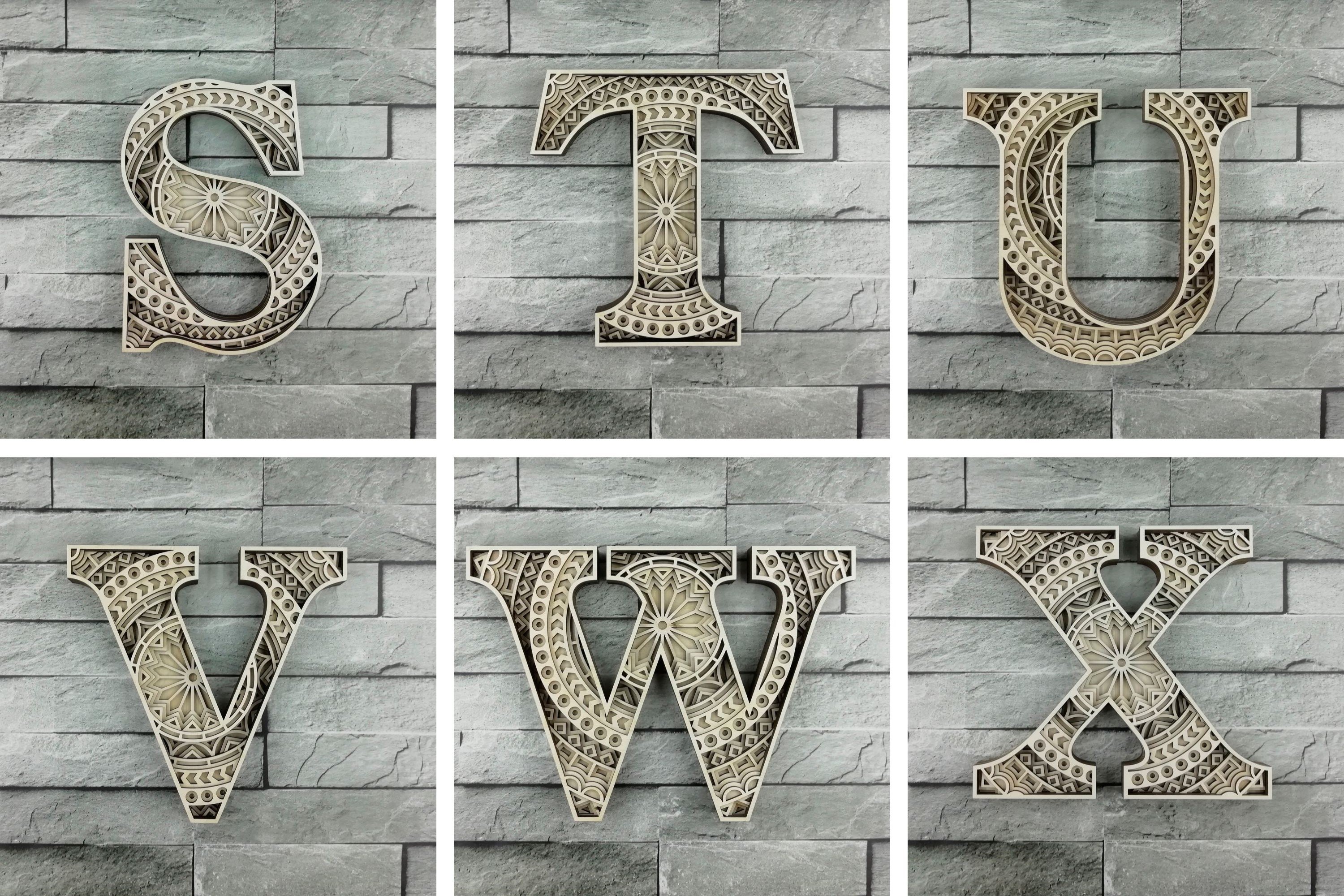 A-Z Alphabet Letters, Layered Letters SVG, Cut File Mandala (898153 ...