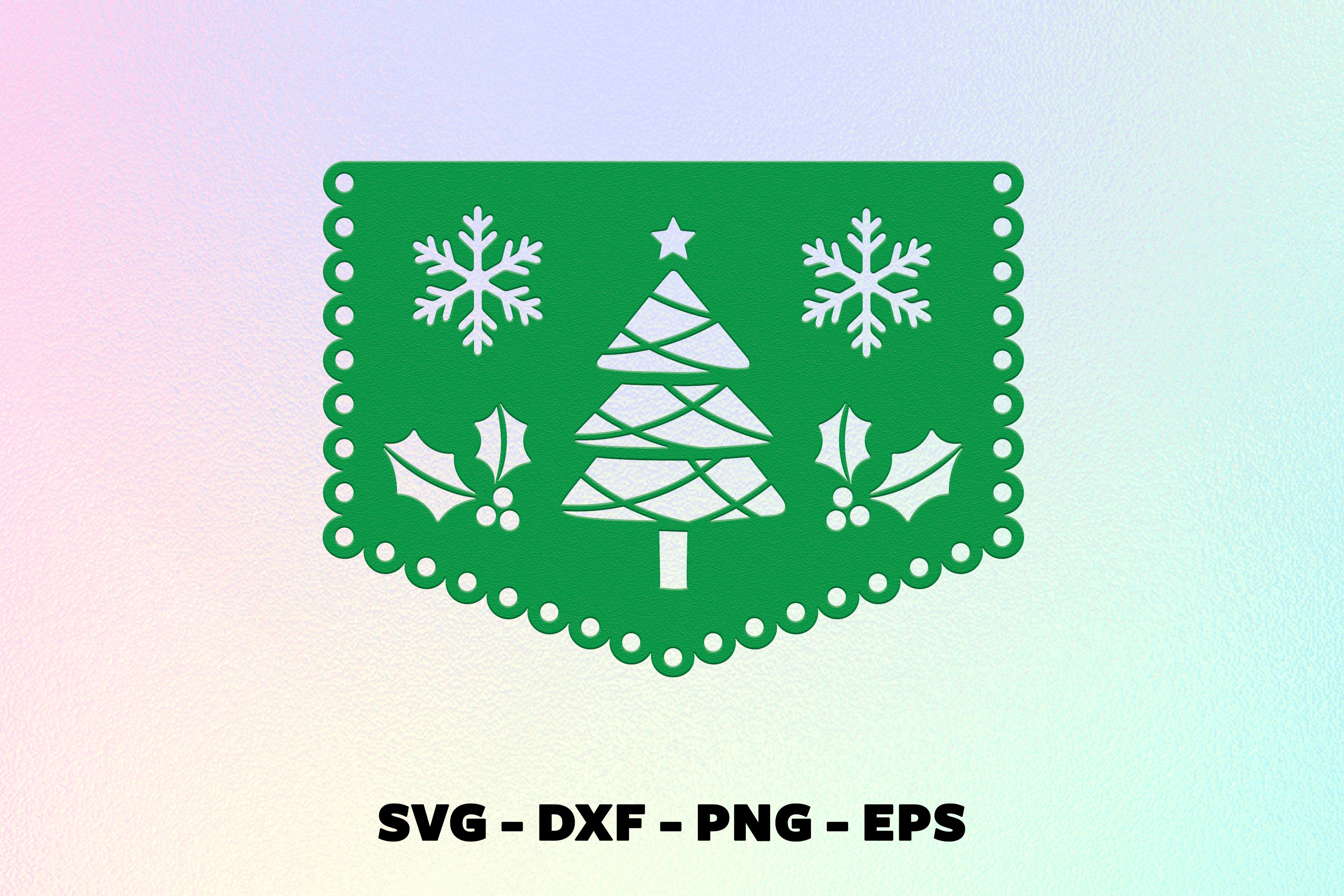 Merry christmas banner svg Papel picado svg (958319) | Cut Files ...