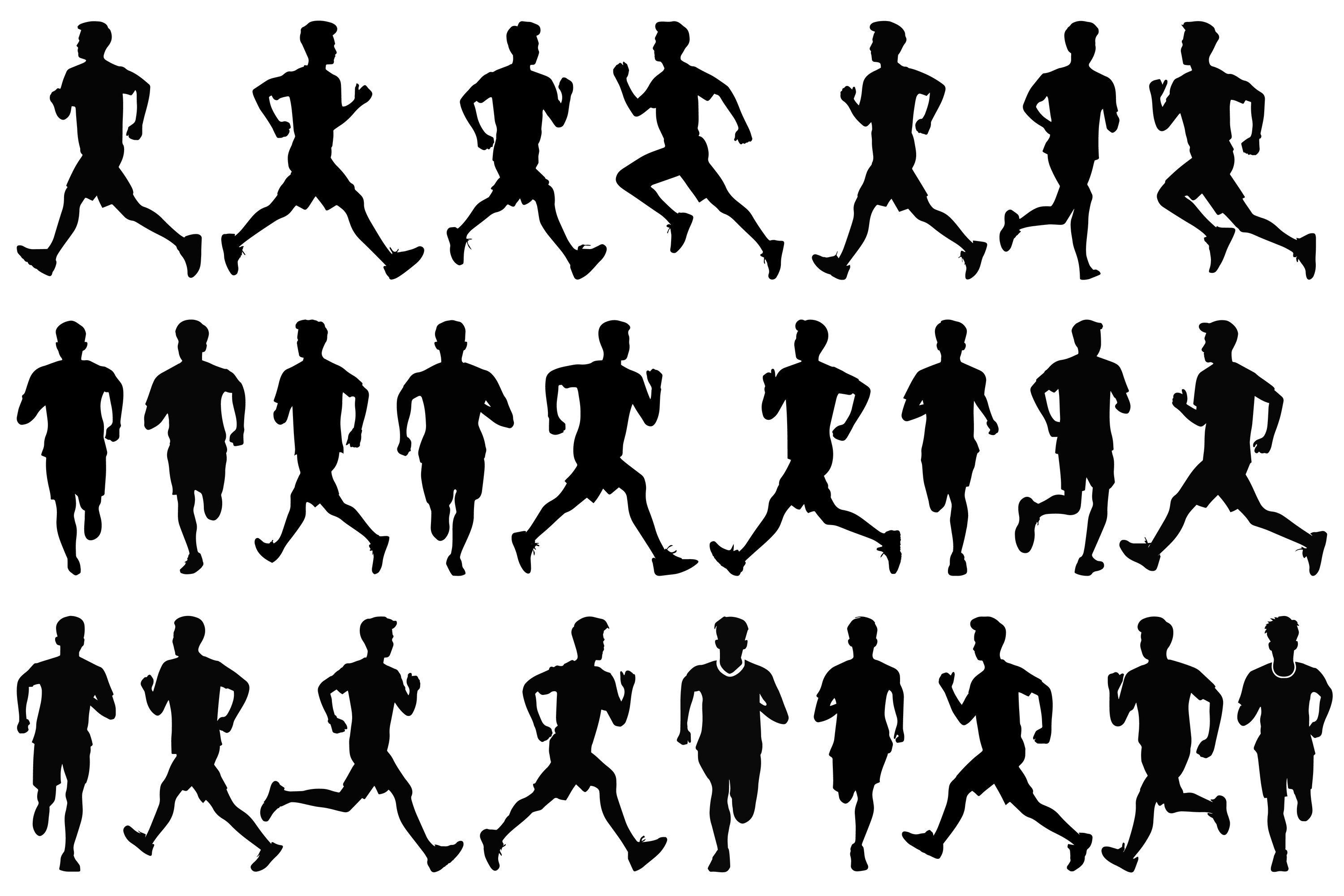 Runner Silhouette Svg Marathon Runner Silhouette A Man Running