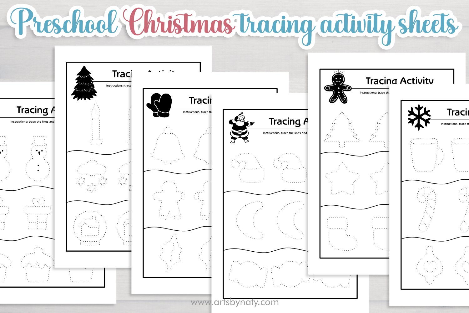 Christmas Tracing Worksheets For Preschoolers Crafts,Actvities And