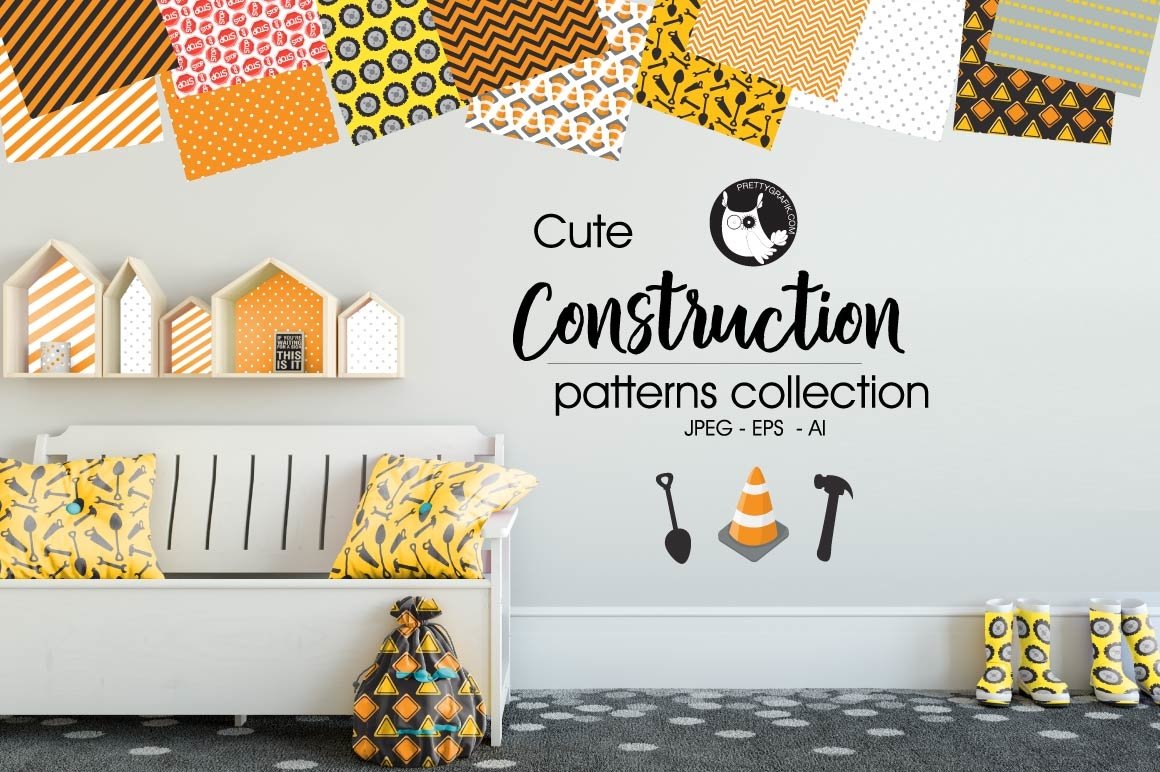 CONSTRUCTION, digital papers (40990) | Patterns | Design Bundles