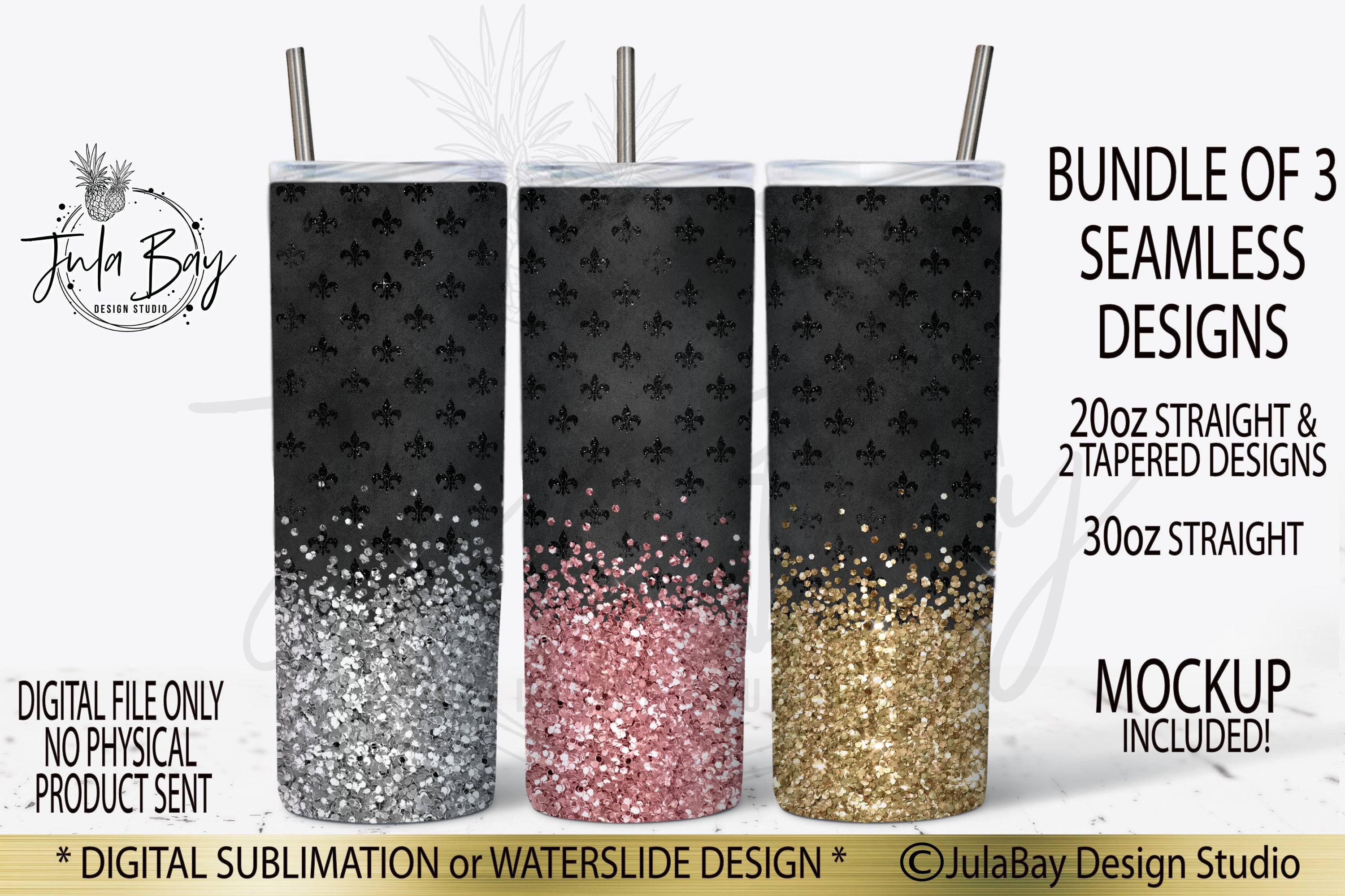 20 Oz Skinny Tumbler Multicolore Marble Glitter Design For Sublimation 