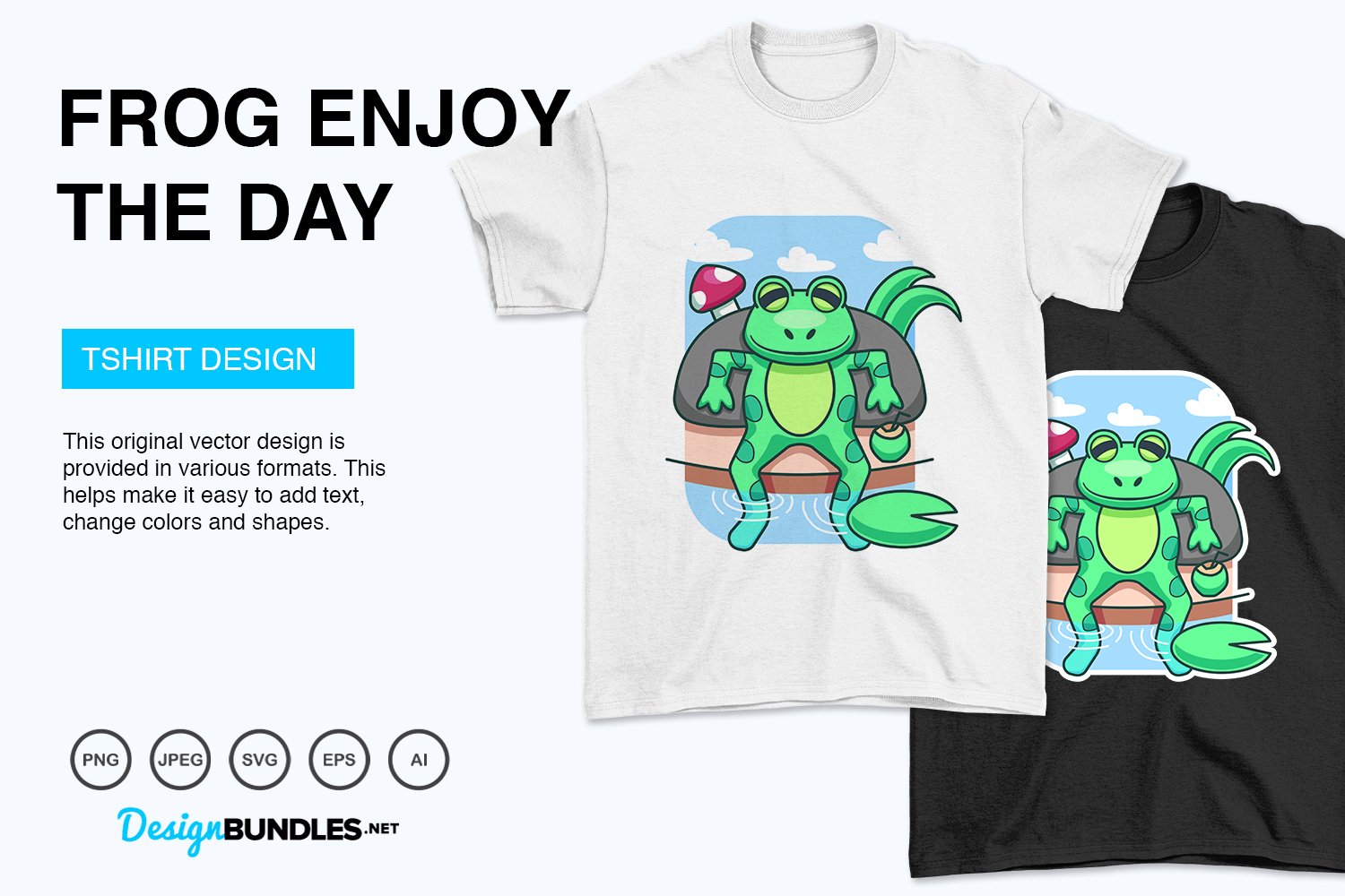 Frog Enjoy The Day Vector Illustration